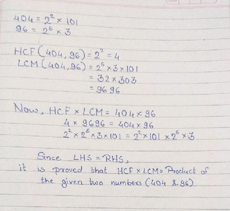 Find Hcf and Lcm of (2) | PDF