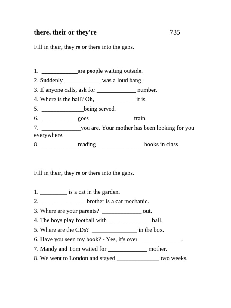 735 There Their They'Re | PDF