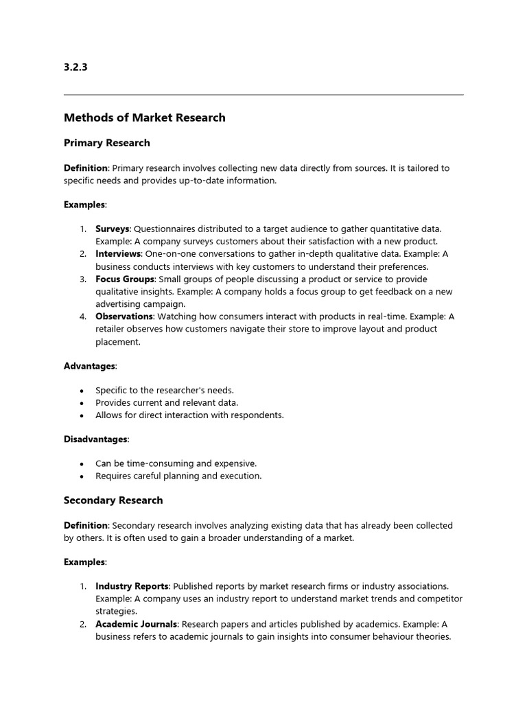 Market Research Methods Overview | PDF | Marketing Research | Data