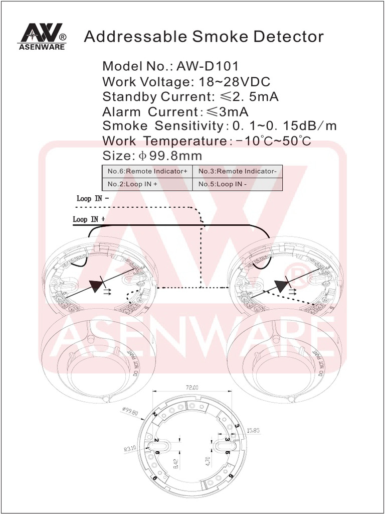 AW-D101 Addressable Smoke Detector | PDF