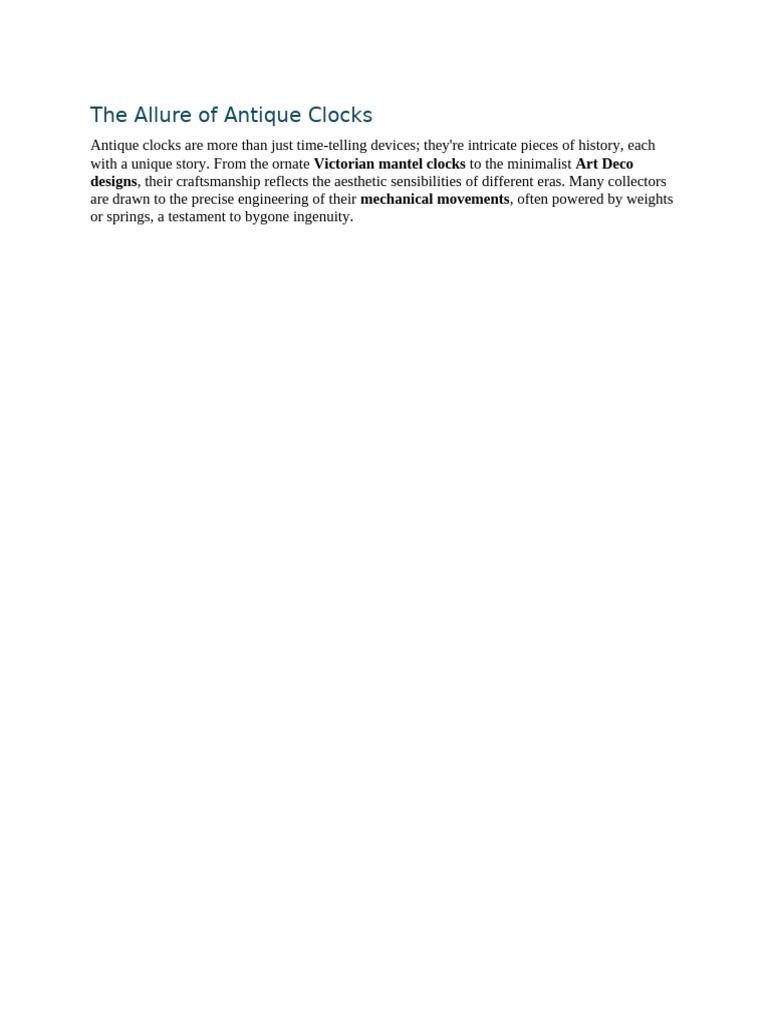 Antique Clocks | PDF