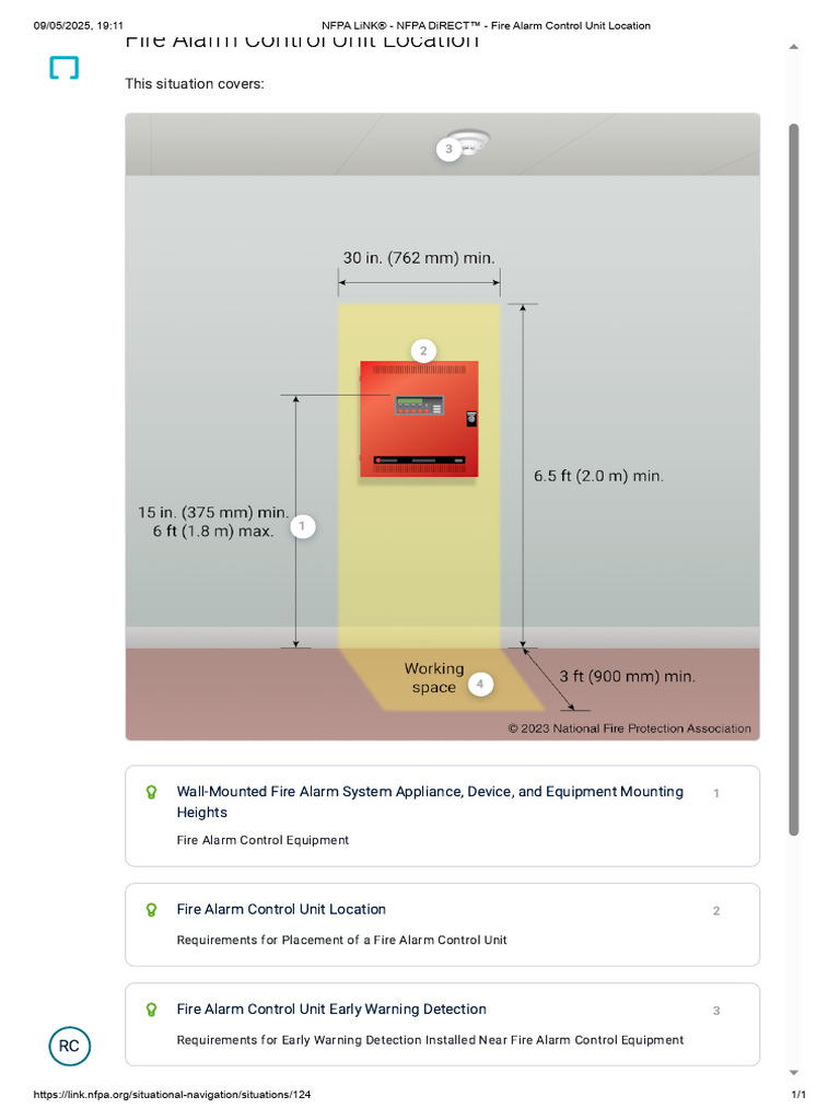 NFPA LiNK® - NFPA DiRECT™ - Fire Alarm Control Unit Location | PDF