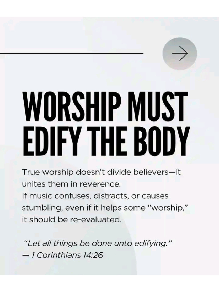 Worship Must Edify the Body of Christ | PDF