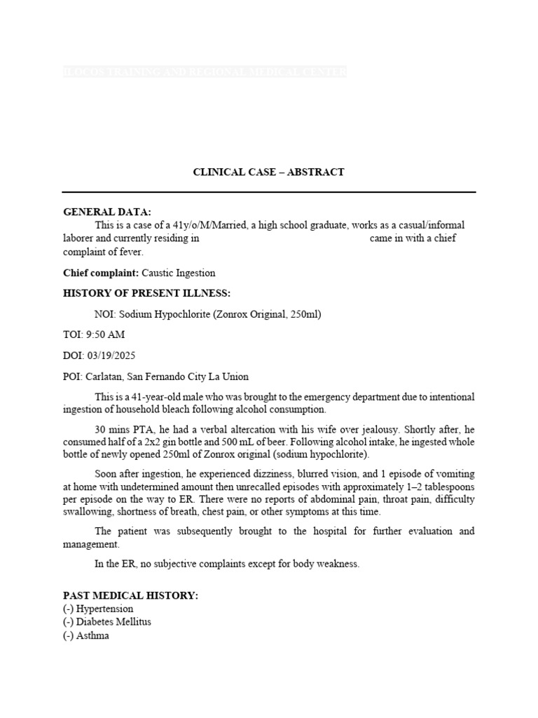FAMILY CASE Clinical Abstract Samples | PDF | Medical Specialties ...