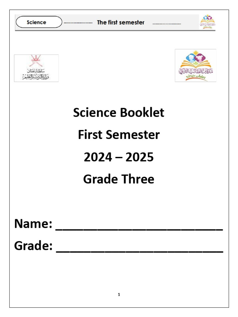 Grade 3 Science Booklet 1 Sem 2024 - 2025 | PDF | Shadow | Solubility
