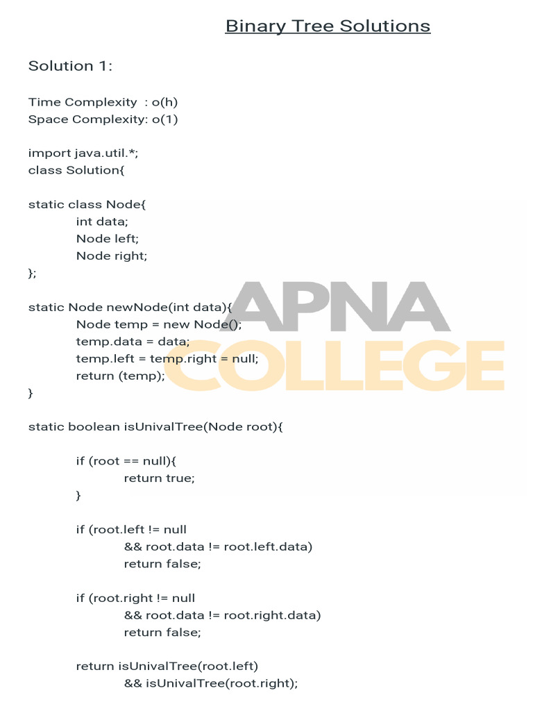 31.8 - Binary Tree Solutions | PDF | Algorithms And Data Structures ...