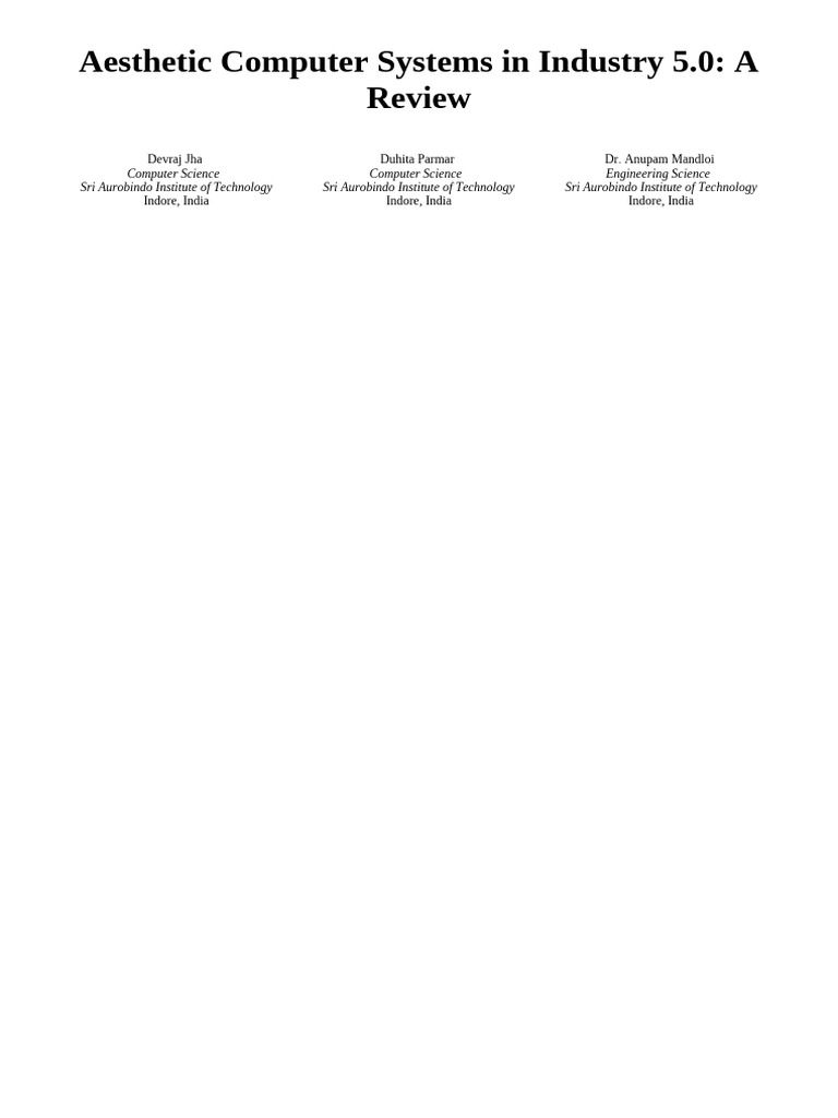 Aesthetic Design in Industry 5.0 Systems | PDF | Usability | User Interface