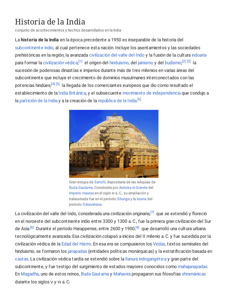 Historia de La India - Wikipedia, La Enciclopedia Libre | PDF | Vedas ...