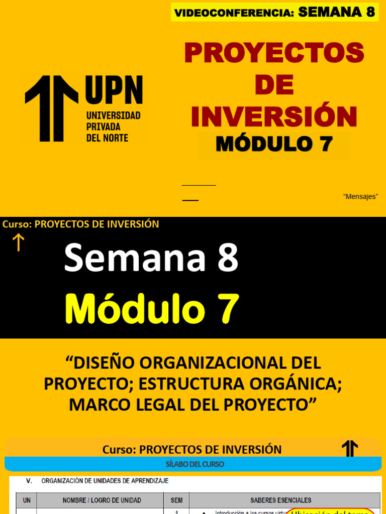 Ug-Pdf - Módulo 7-Diseño Organiz Del Proyect-Estruct Orgánic-Marco Legal Del Proyect | PDF