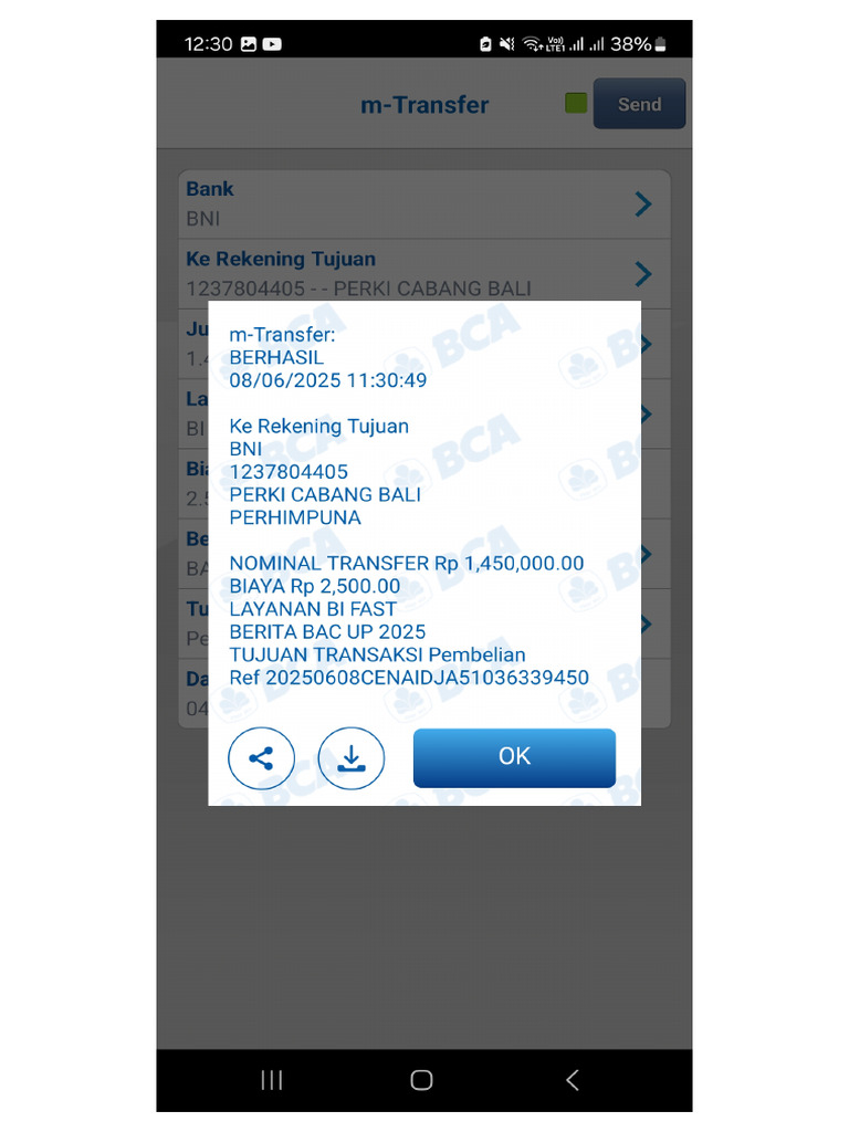 Bukti Transfer & Free BACUP Symposium Ticket | PDF