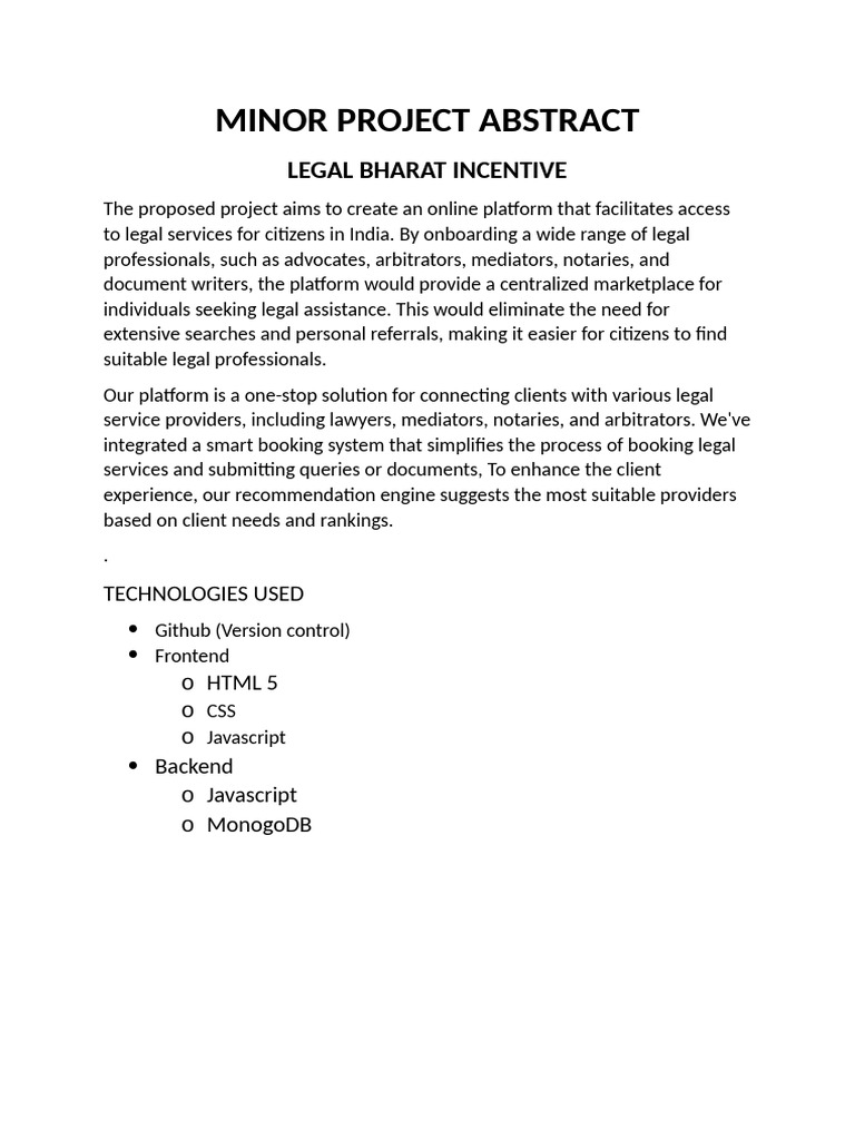 Minor Project Abstract 2 | PDF