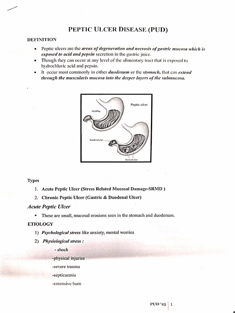Peptic Ulcer Disease - Patho | PDF