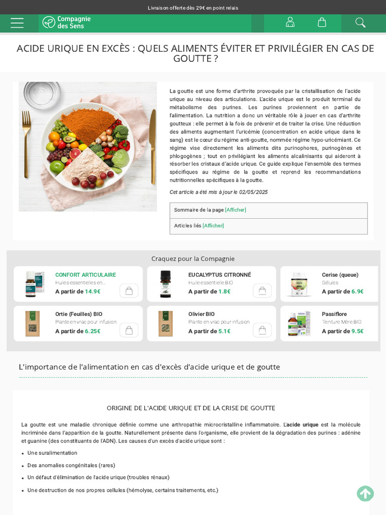 Acide Urique en Excès: Quels Aliments Éviter Et Privilégier en Cas de ...