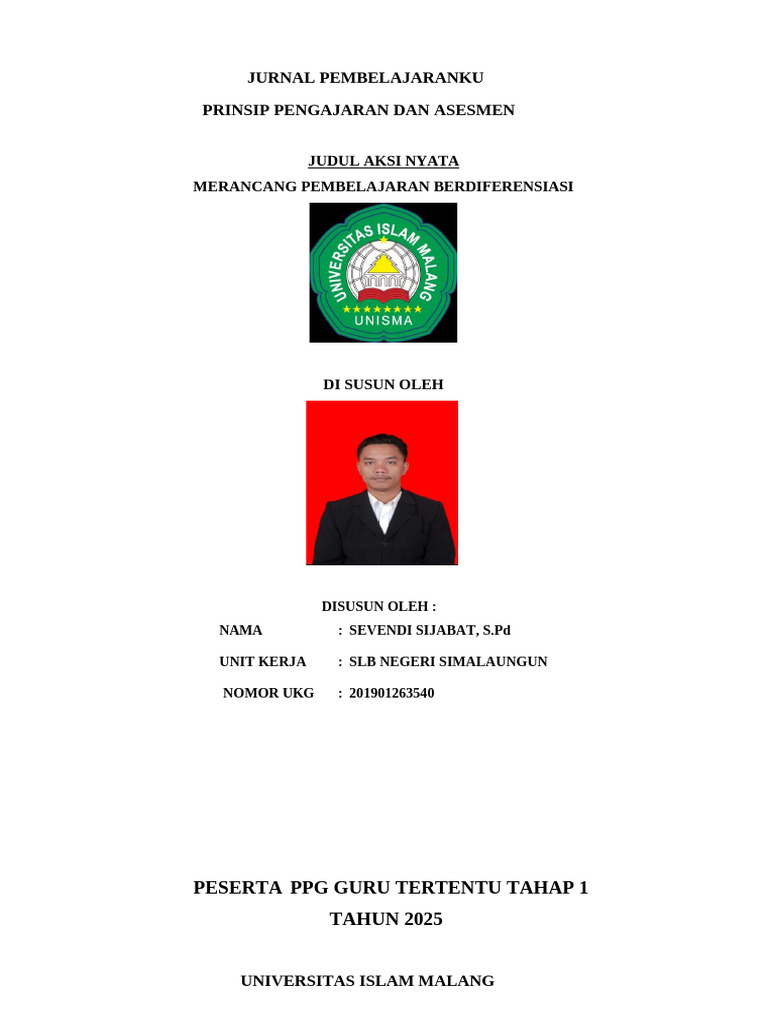 Aksi Nyata Modul 1 Topik Pembelajaran Berdiferensiasi - Angwar Sadad | PDF