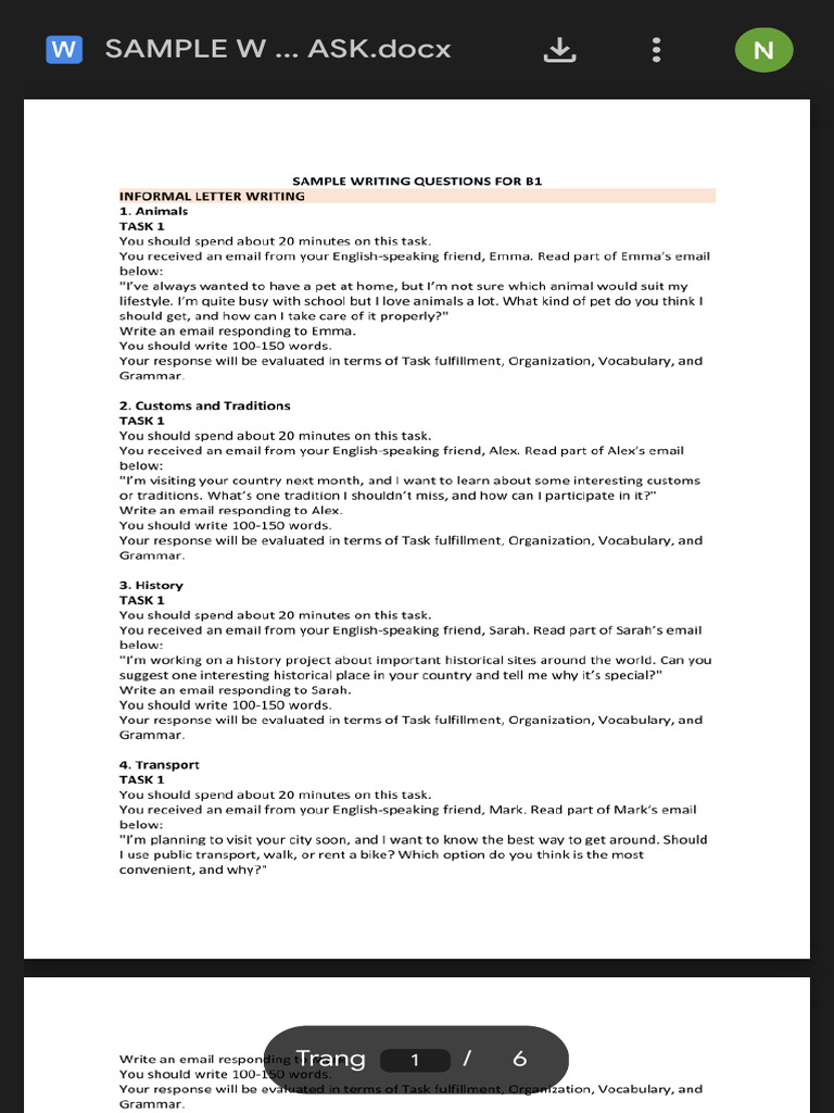 Sample Writing Task - Docx - Google Drive | PDF | Human Communication | Learning