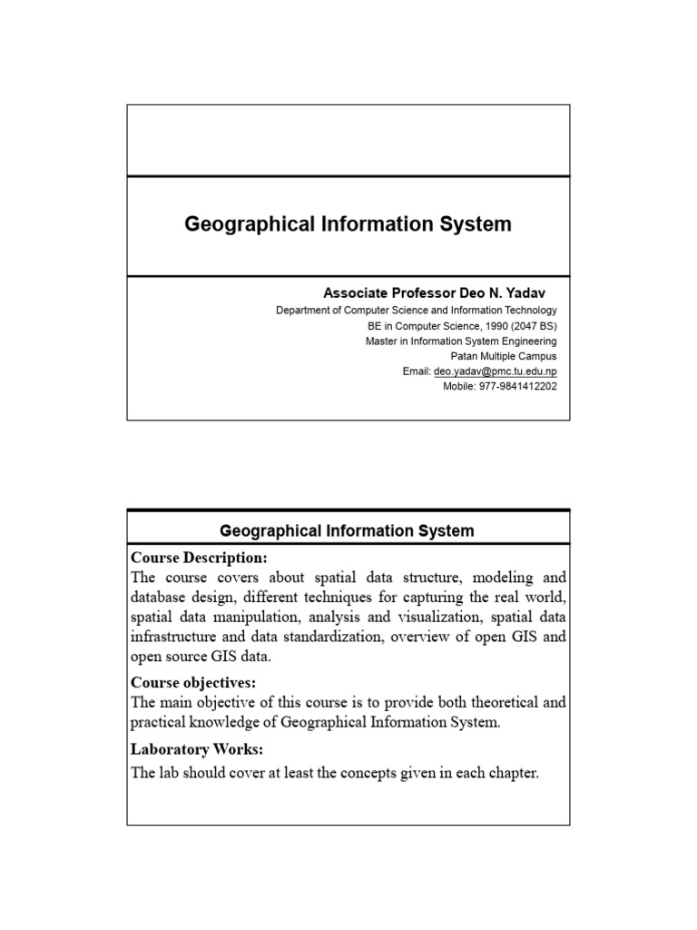 Unit 1 Geographic Information System | PDF | Geographic Information ...