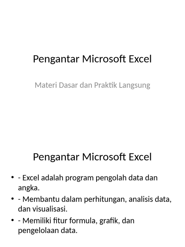 Materi Pengajaran Excel | PDF