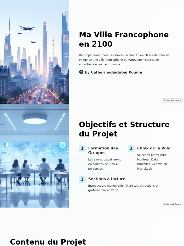 Ma Ville Francophone en 2100 | PDF