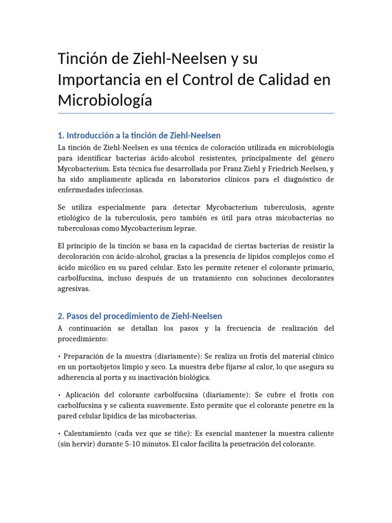 Informe Ziehl Neelsen Extendido | PDF | Mycobacterium | Tuberculosis