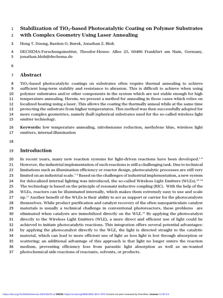 Stabilization of Ti O2 Based Photocatalytic Coating On Polymer ...