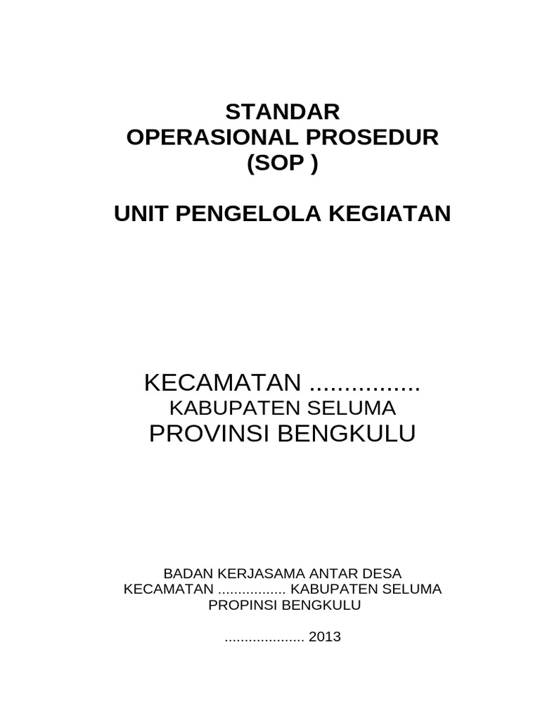 Sop Upk | PDF