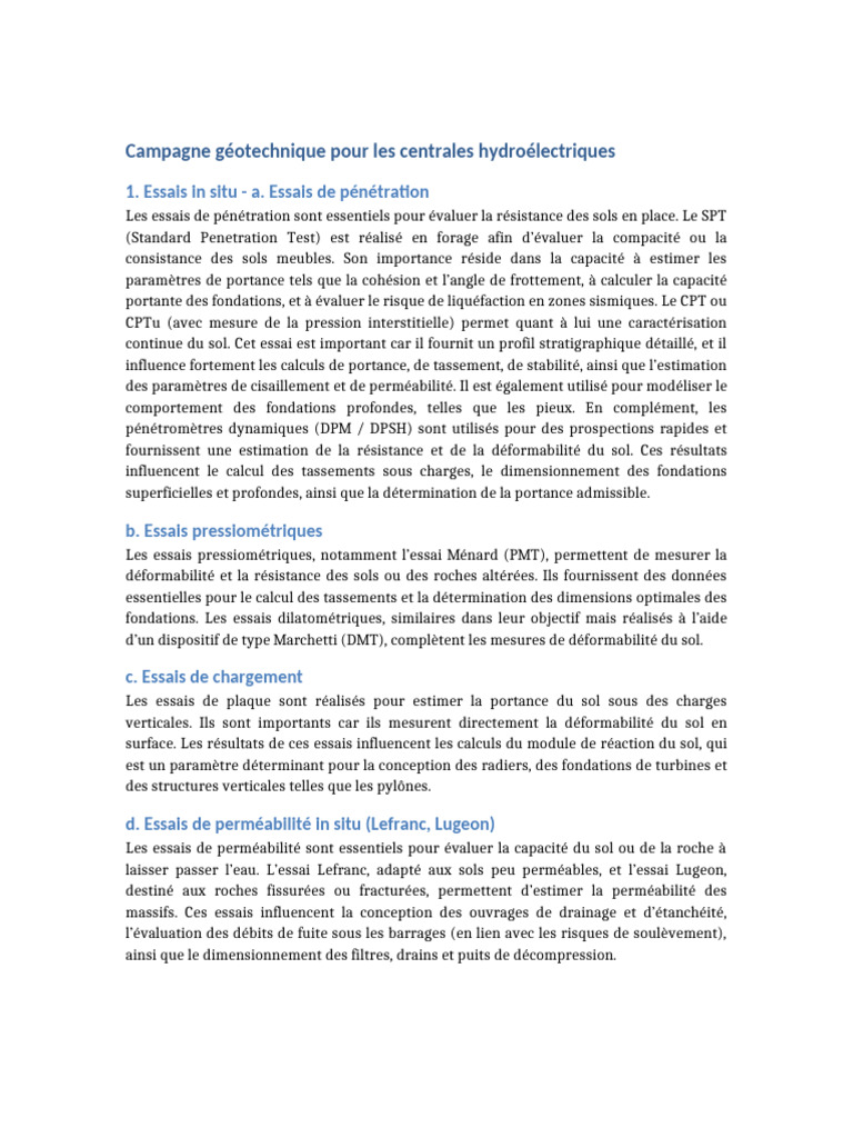 Campagne Geotechnique Hydro | PDF | Fondation (construction) | Physique ...