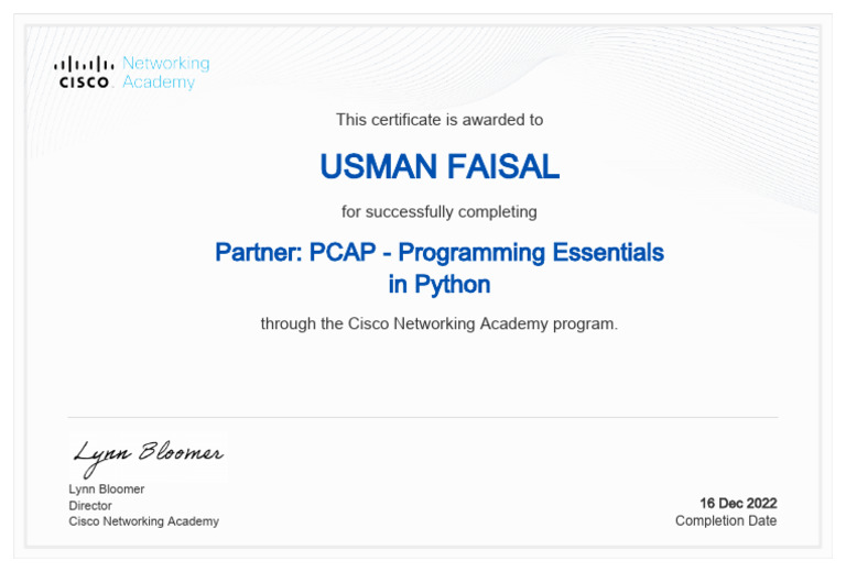Partner - PCAP - Programming Essentials in Python Certificate ...