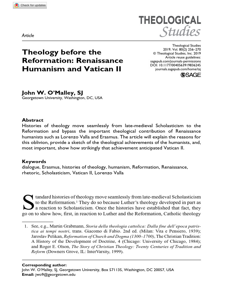 Renaissance Humanism's Impact on Vatican II | PDF | Rhetoric | Renaissance