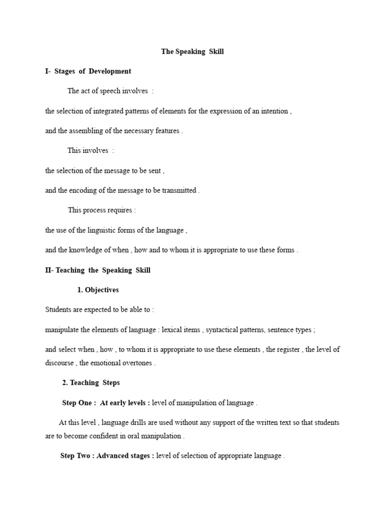 The Speaking and Writing Skills S WPS Office | PDF | Communication ...