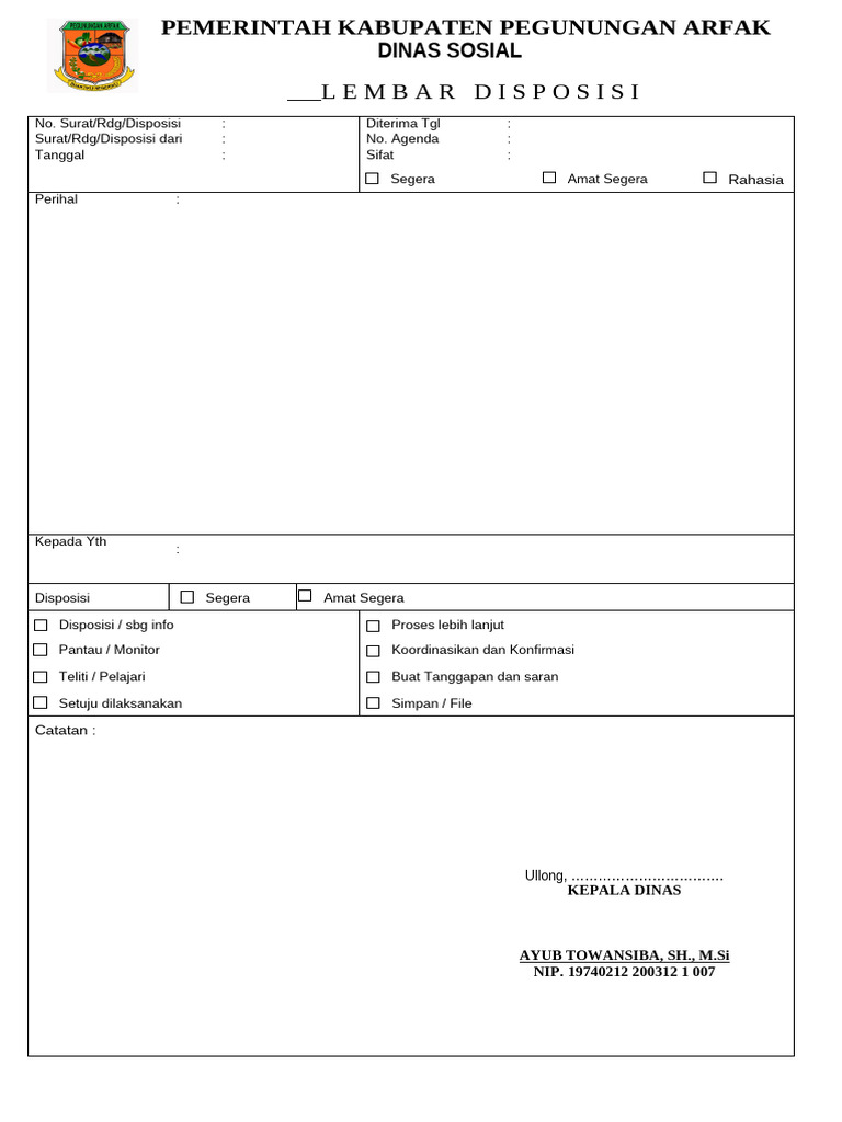 Lembar Disposisi | PDF