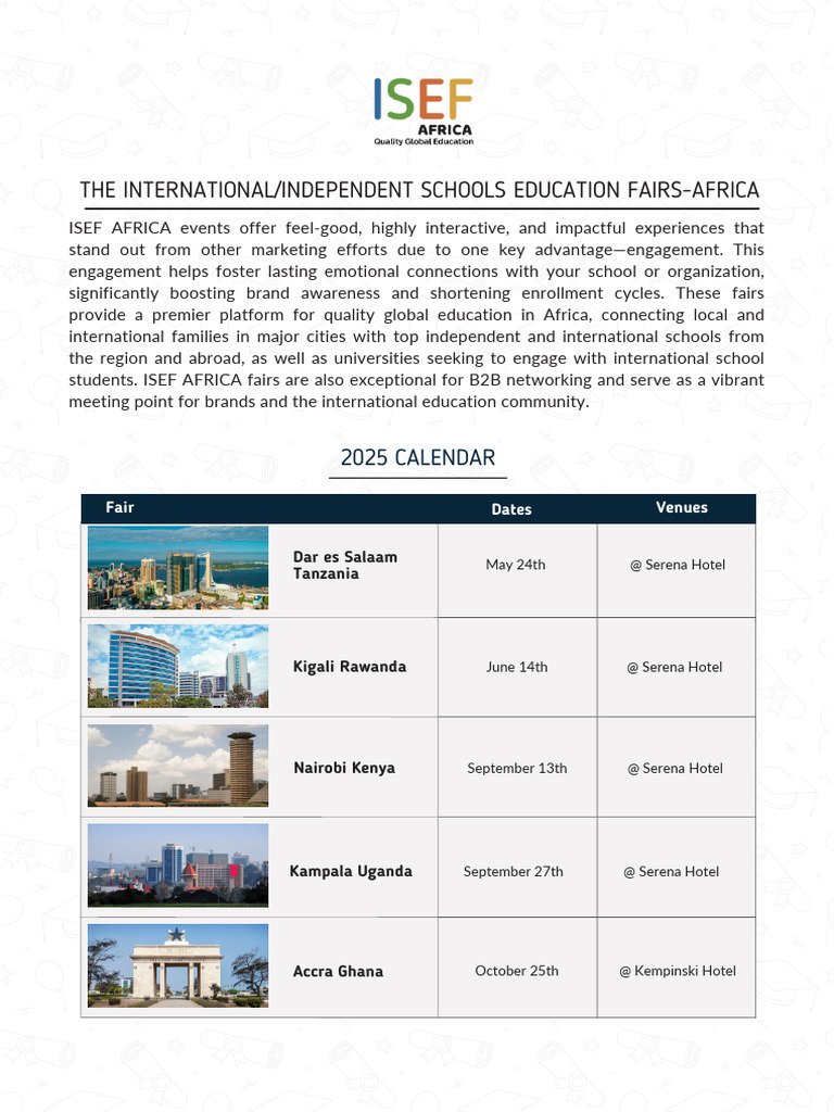 ISEF Africa Events Calendar 2025-2026 | PDF
