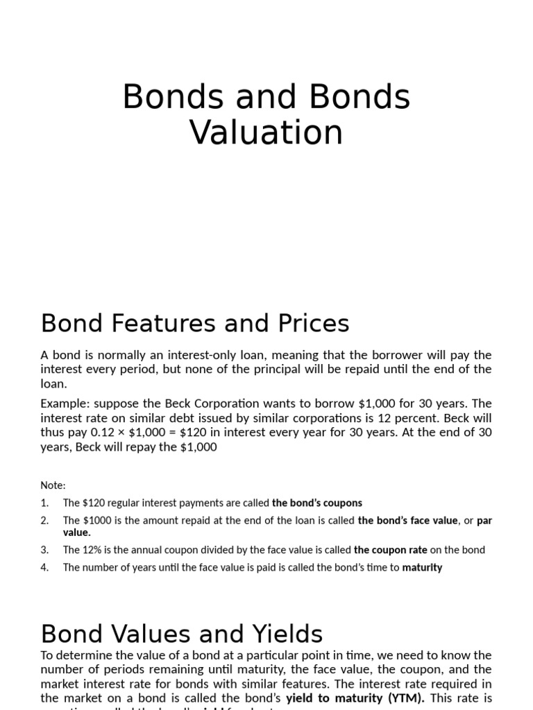 Bonds and Bonds Valuation | PDF | Bonds (Finance) | Interest