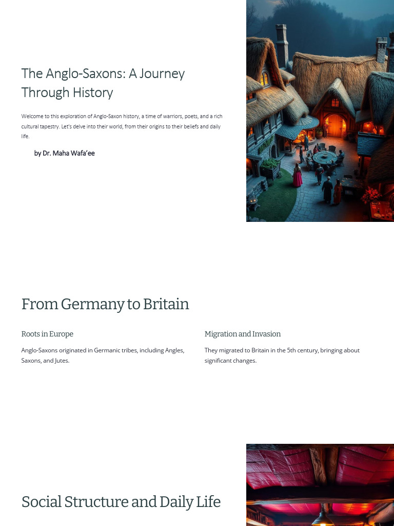 The Anglo Saxons A Journey Through History | PDF