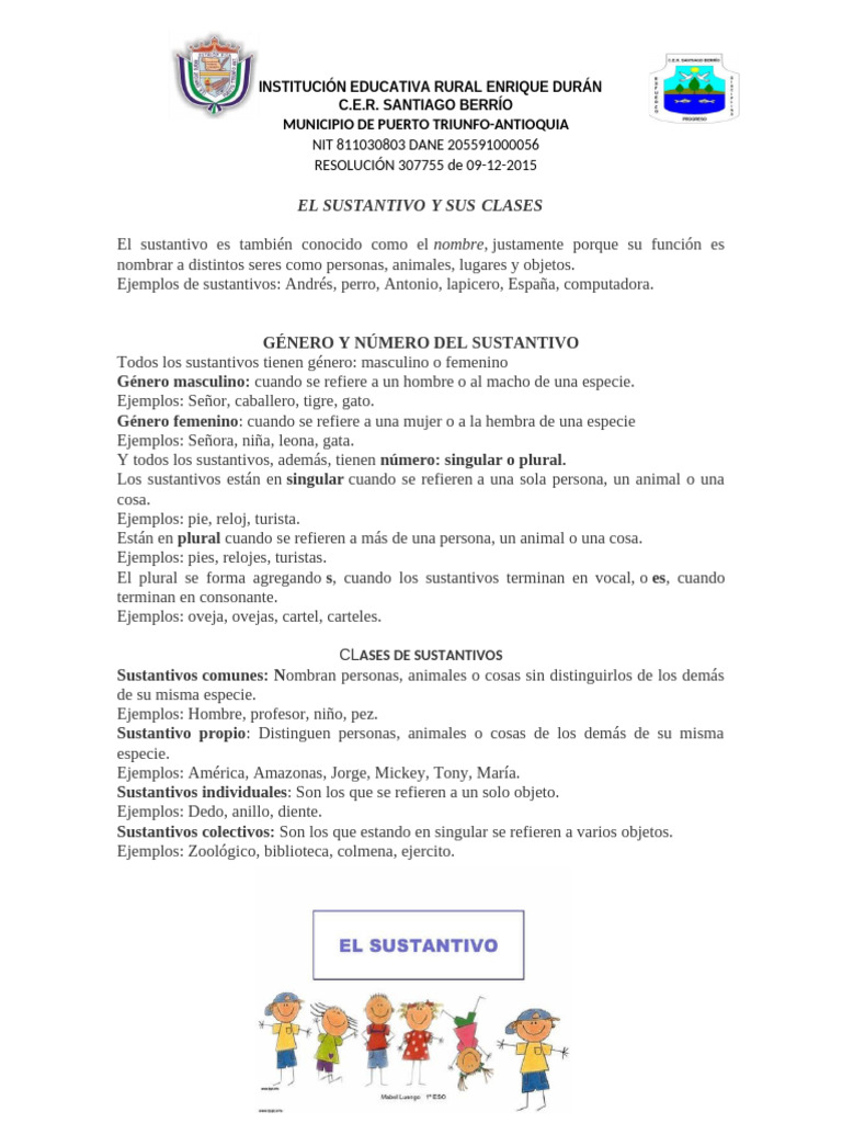 Clases de Sustantivos en Español | PDF | Sustantivo