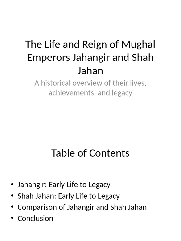 Jahangir and Shah Jahan: A Legacy | PDF | Mughal Empire