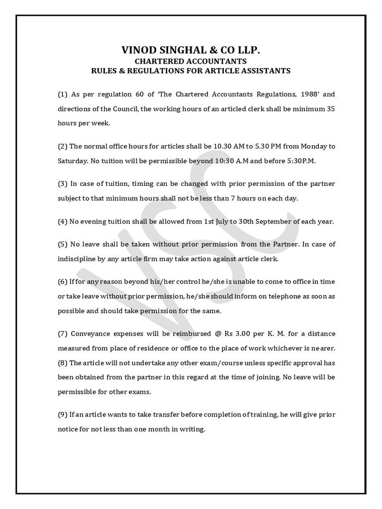 Artcles Rules and Regulation | PDF