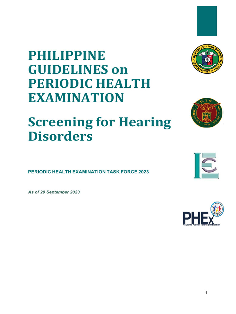 Philippine Hearing Screening Guidelines 2023 | PDF | Screening ...