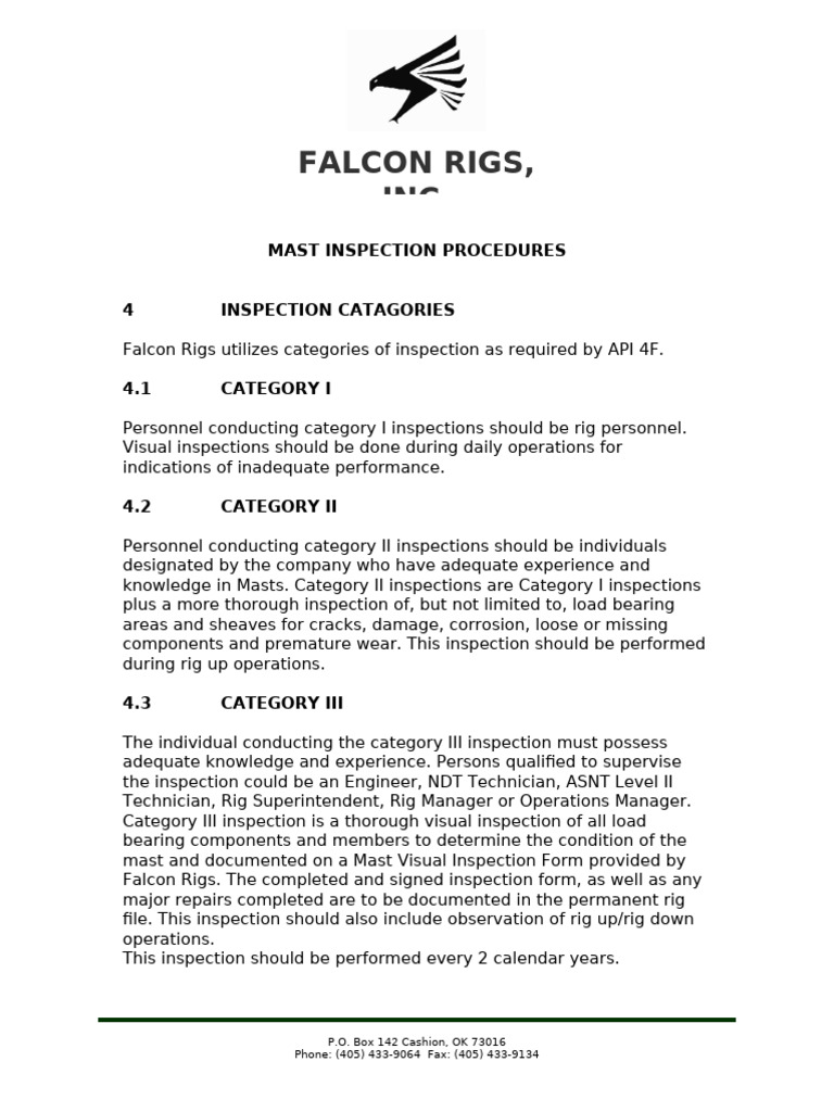 Mast Inspection Procedures | PDF | Nondestructive Testing | Mechanical ...