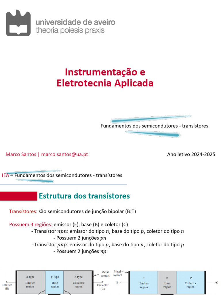 Fundamentos dos Transístores em Eletrotecnia | PDF | Transistor ...