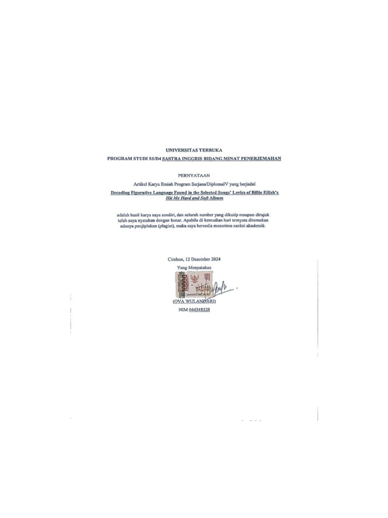 Lembar Bebas Plagiasi | PDF