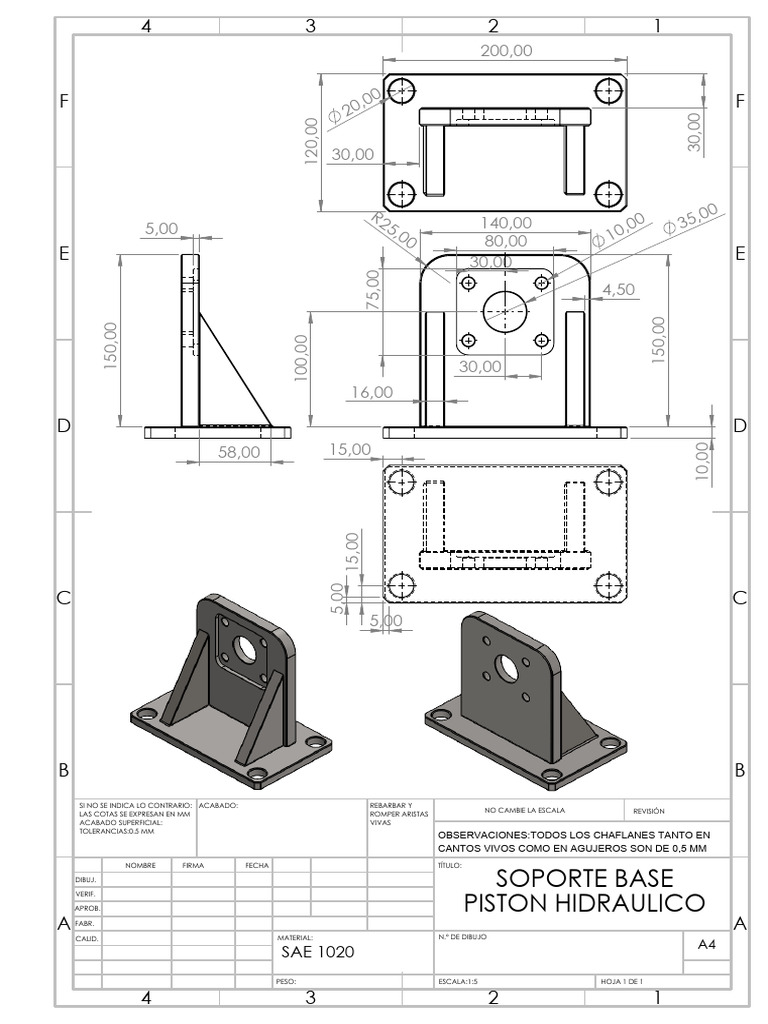 Soporte Piston Plano Hidraulico | PDF