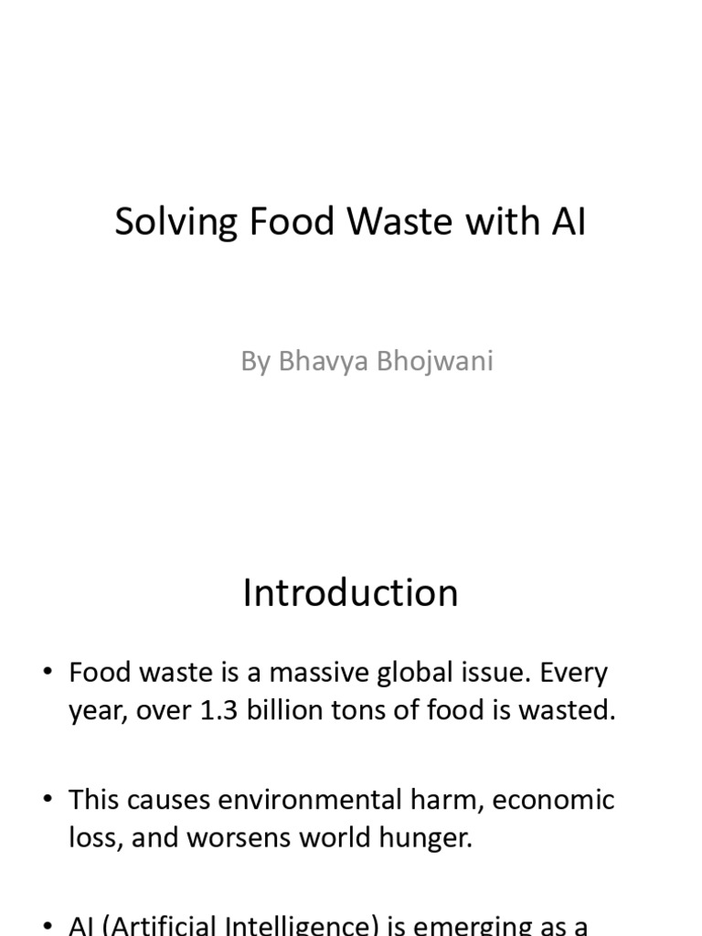 AI Solutions to Combat Food Waste | PDF | Artificial Intelligence ...