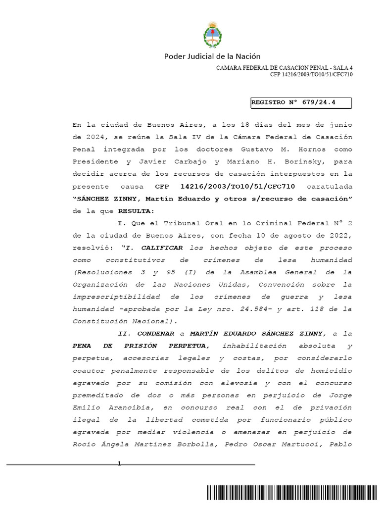 Fallo | PDF | Homicidio | Queja