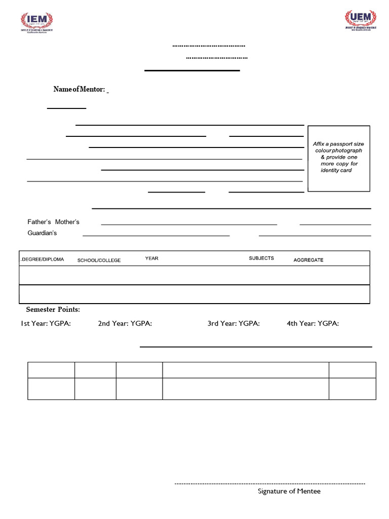 Mentee Details | PDF