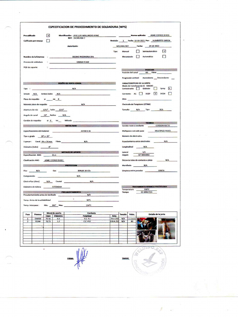 1 Wps (GMAW-FCW) | PDF