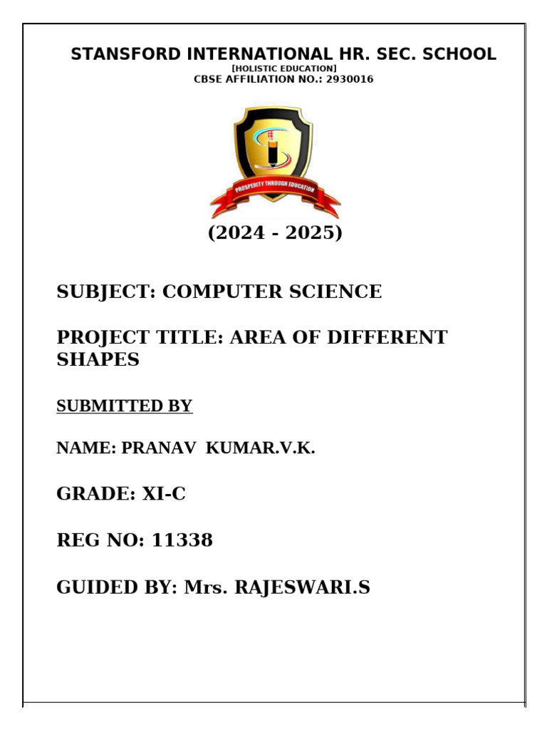 C.SC Project | PDF | Area
