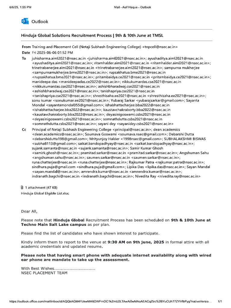 Hinduja Global Solutions Recruitment Process 9th & 10th June at TMSL | PDF