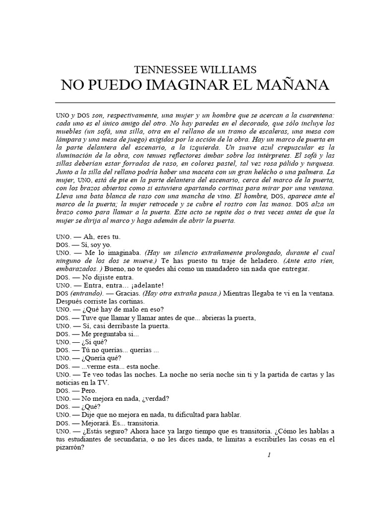 No Puedo Imaginar El Manana Copia | PDF