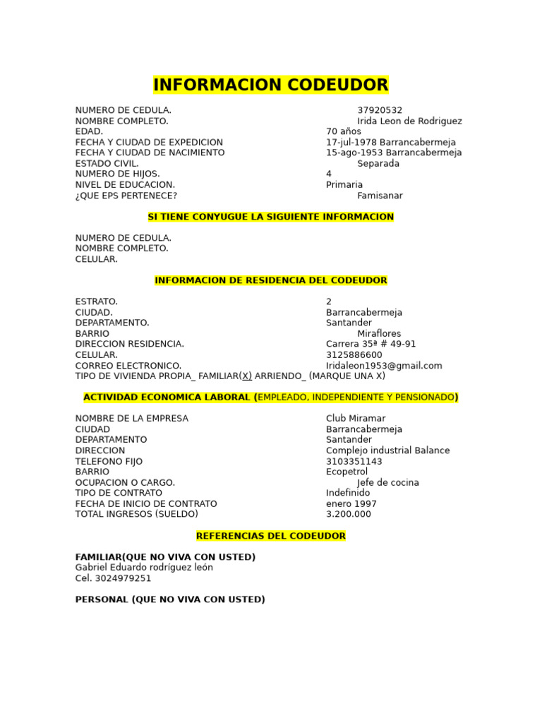 Informacion Credito Virtual Codeudor | PDF