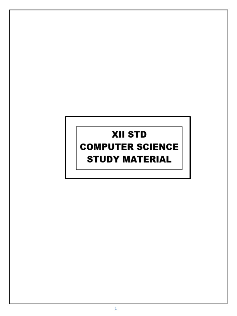 XII CS STUDY MATERIAL | PDF | Scope (Computer Science) | Parameter (Computer Programming)